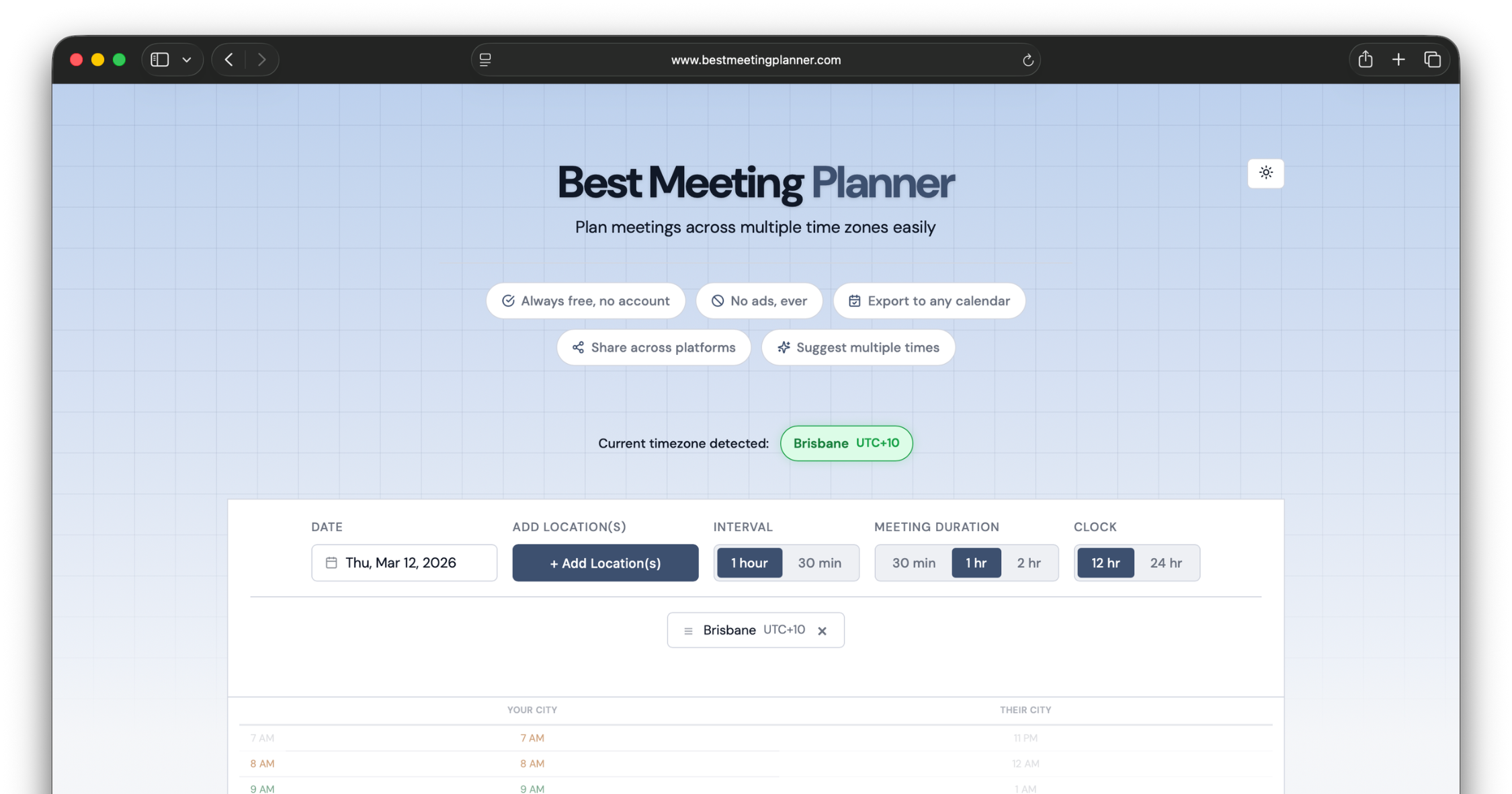 Timezone Meeting Planner: Find the Best Time Across Time Zones
